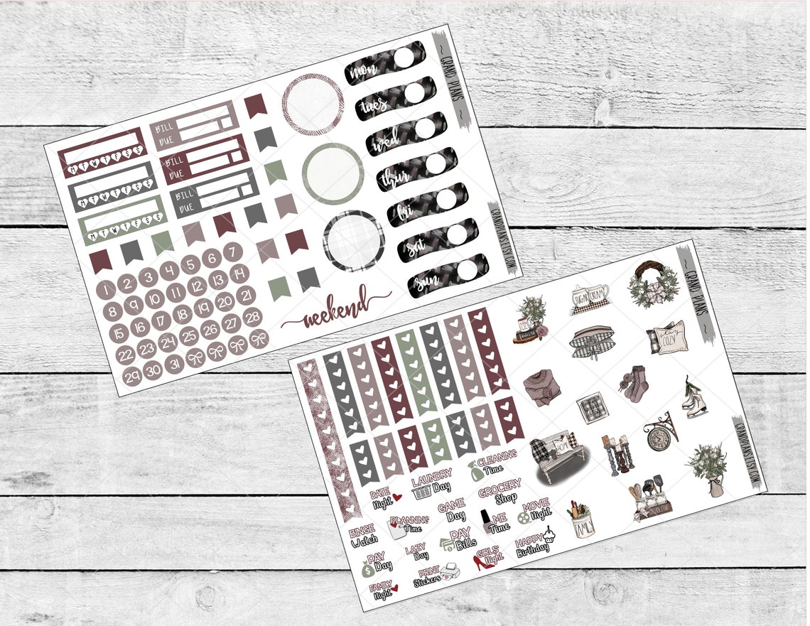 Printable Stickers Happy Planner Dashboard Layout Weekly - Etsy