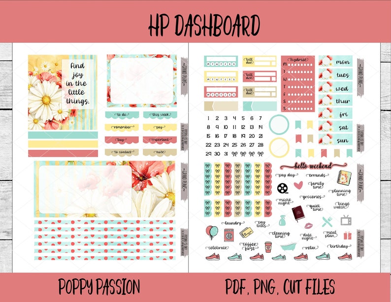 Happy planner dashboard layout printable - vintbh