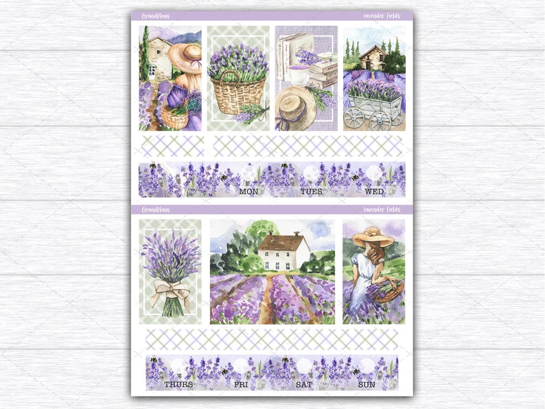 Summer Planner Stickers: Lavender Fields Weekly Kit for the Classic ...