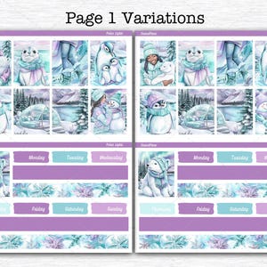 Winter Printable Planner Stickers, Weekly Sticker Kit, Polar Lights ...