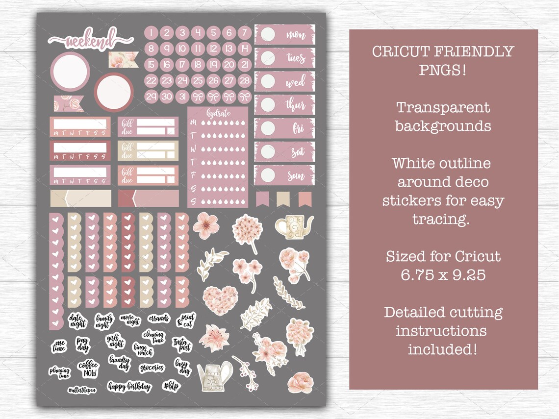 Printable Happy Planner Dashboard Layout Weekly Sticker Kit - Etsy