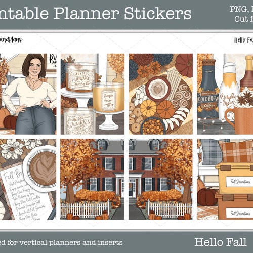 FALL PRINTABLE STICKERS Fall Printable Sticker Kit Autumn - Etsy