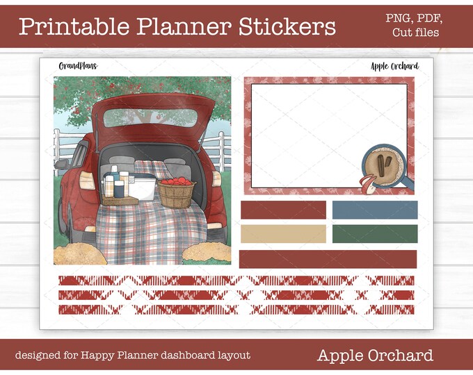 Printable Planner Stickers, Weekly Sticker Kit, Happy Planner Dashboard ...