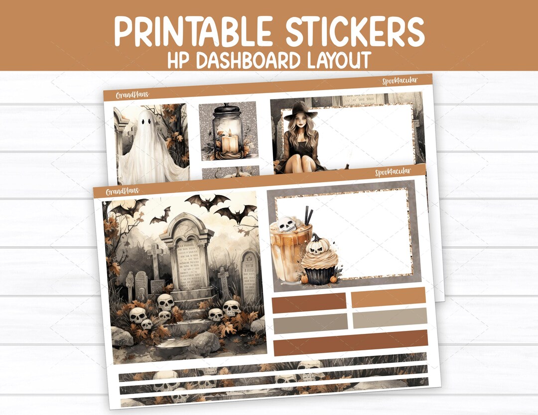 Spooktacular Weekly Sticker Kit for the Classic Happy Planner Dashboard ...