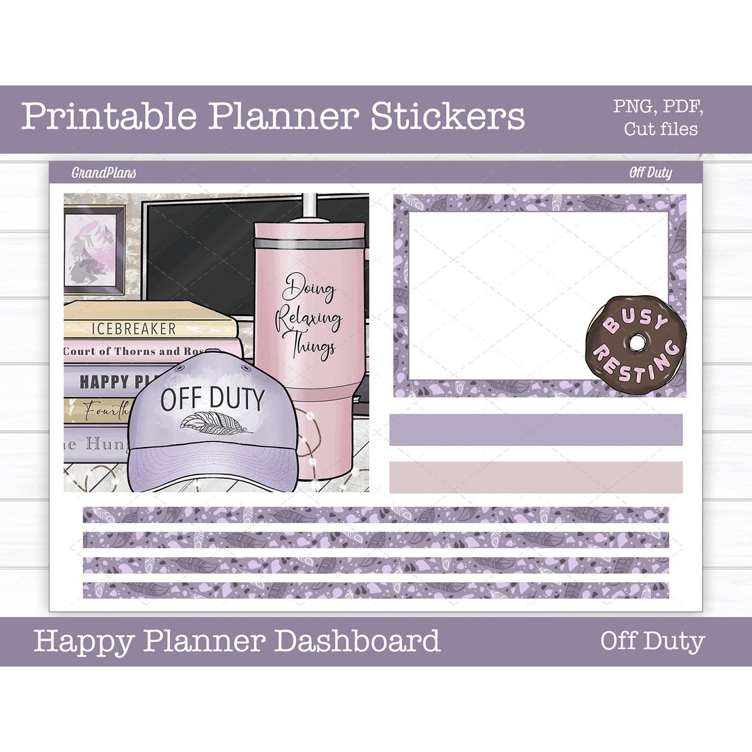Printable Planner Stickers, Weekly Sticker Kit, off Duty, Happy Planner ...