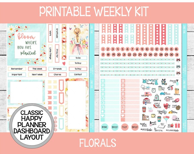 Printable Stickers | Happy Planner Dashboard Layout | Weekly Kit ...