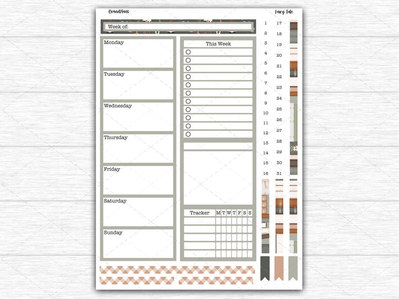Printable A5 Daily Duo Weekly Sticker Kit Fairy Tale - Etsy