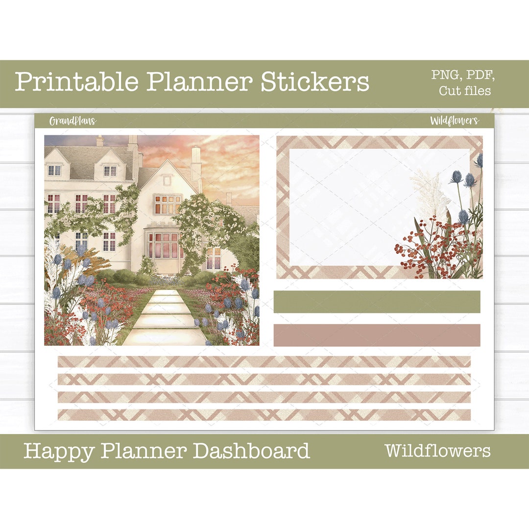 Floral Printable Planner Stickers, Wildflowers Weekly Sticker Kit ...