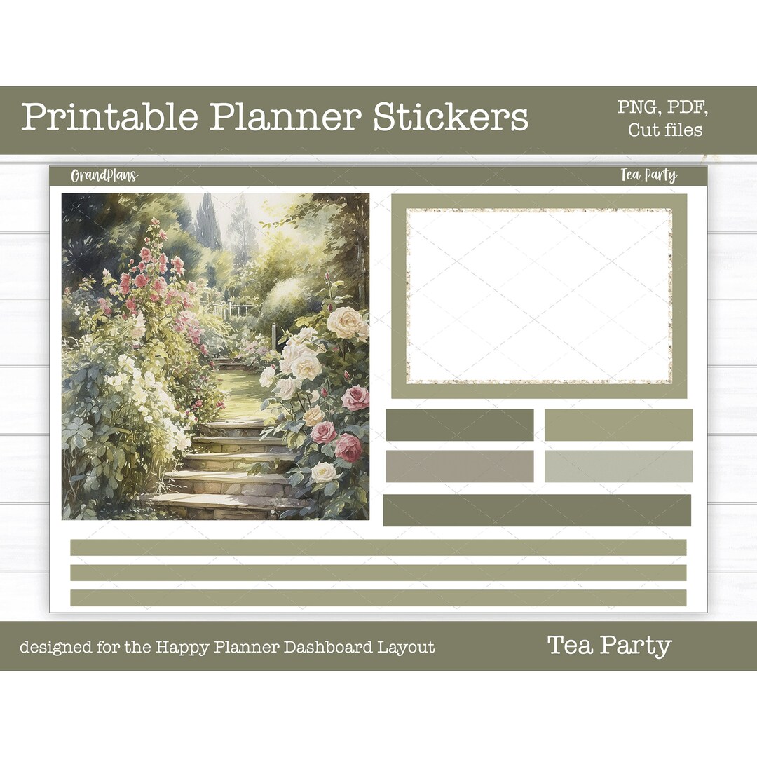 Planner Stickers: Tea Party Weekly Kit for the Classic Happy Planner ...