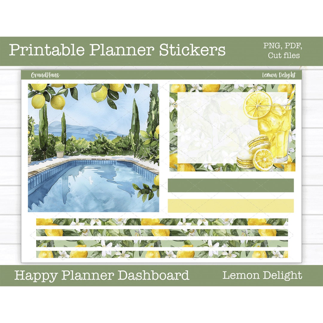 Printable Planner Stickers, Lemon Delight Weekly Sticker Kit, Happy ...