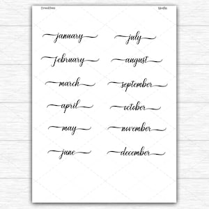 Winter Stickers, Printable Planner Stickers, Feeling Fuchsia Monthly ...