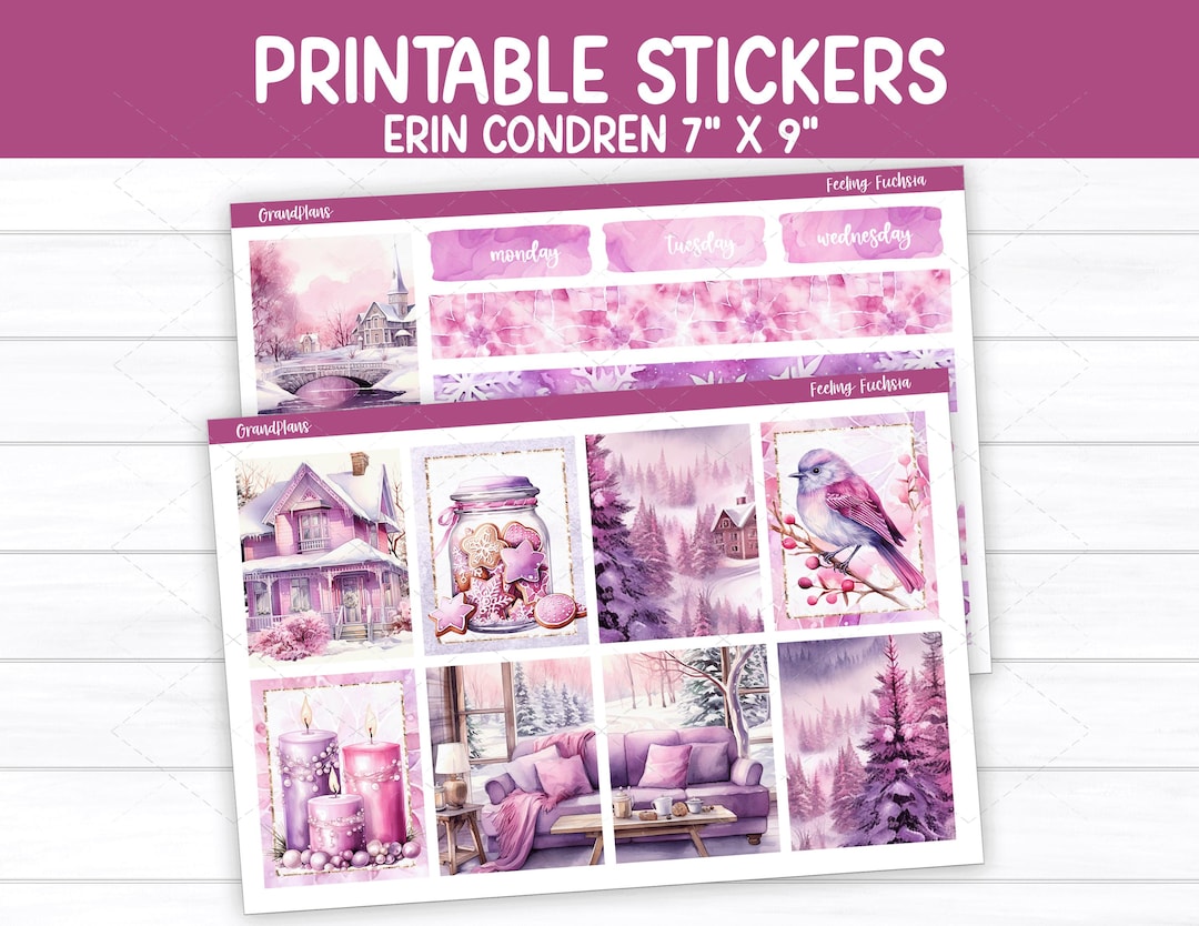 Winter Planner Stickers: Feeling Fuchsia Weekly Kit for Erin Condren ...