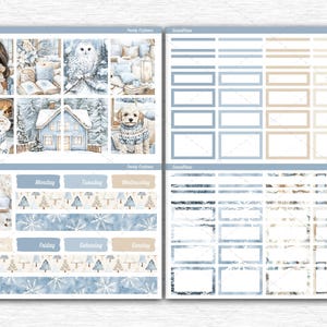 Printable Planner Stickers, Weekly Sticker Kit, Frosty Coziness, Erin ...