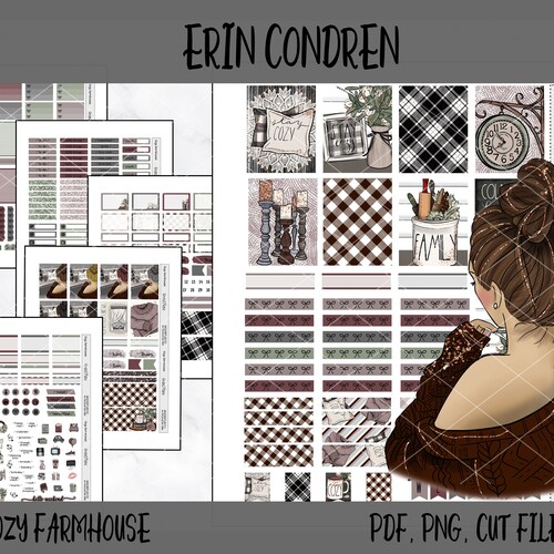 Printable PINK FUNCTIONAL Set Planner Stickers Erin Condren | Etsy