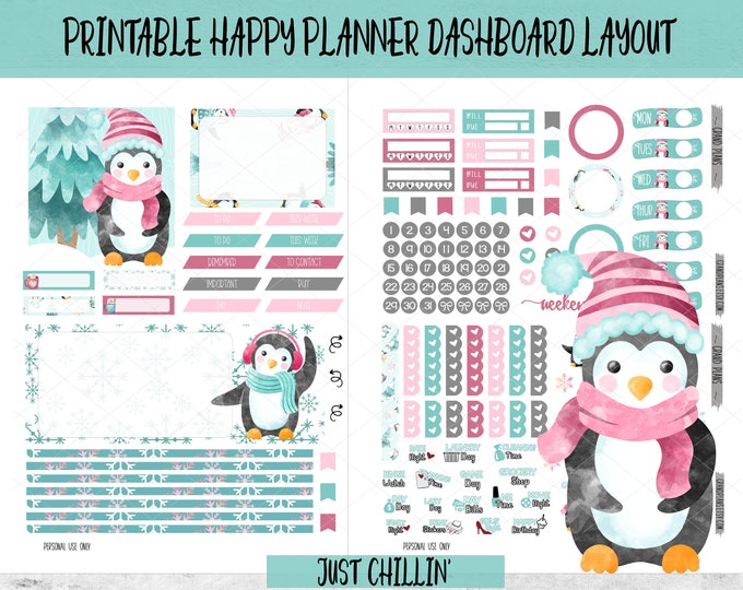 Printable Stickers | Happy Planner Dashboard Layout | Weekly Kit - JUST ...