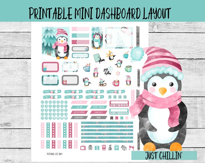 Printable Stickers | Mini Happy Planner Dashboard Layout | Weekly Kit ...