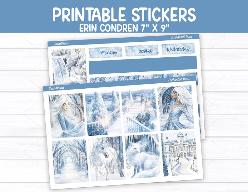 Enchanted Frost Weekly Sticker Kit for Erin Condren and Vertical ...