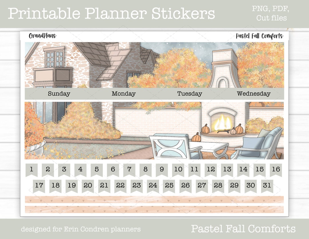 Printable Erin Condren Monthly Planner Sticker Kit Pastel - Etsy