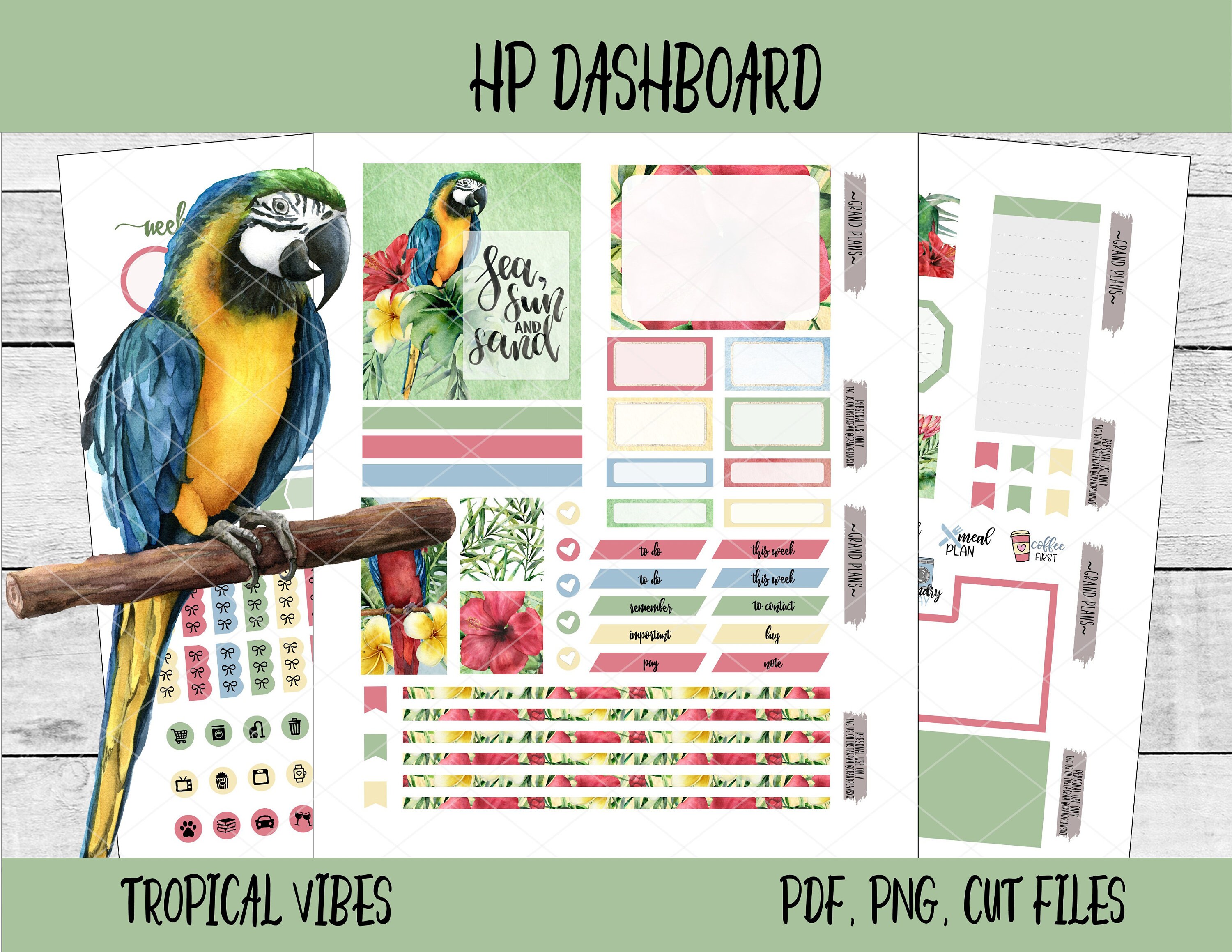 Printable Stickers Happy Planner Dashboard Layout Weekly - Etsy