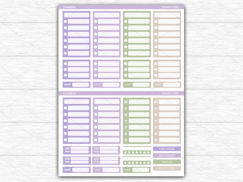 Summer Planner Stickers: Lavender Fields Weekly Kit for the Classic ...