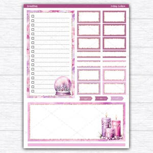 Winter Printable Planner Stickers, Feeling Fuchsia Weekly Sticker Kit ...