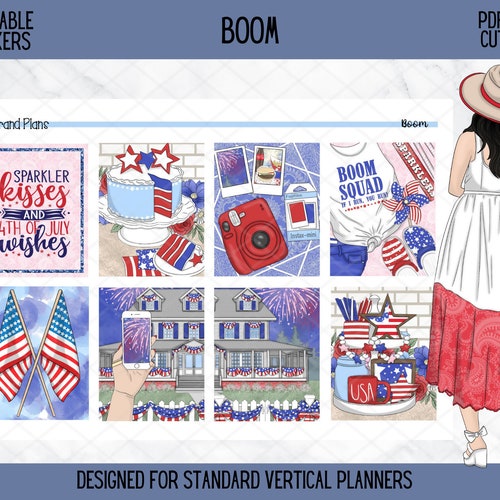 Printable 4TH OF JULY Planner Stickers Kit July Weekly Kit - Etsy