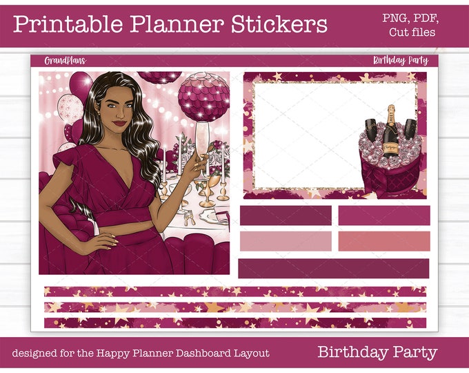 Printable Planner Stickers, Weekly Sticker Kit, Happy Planner Dashboard ...