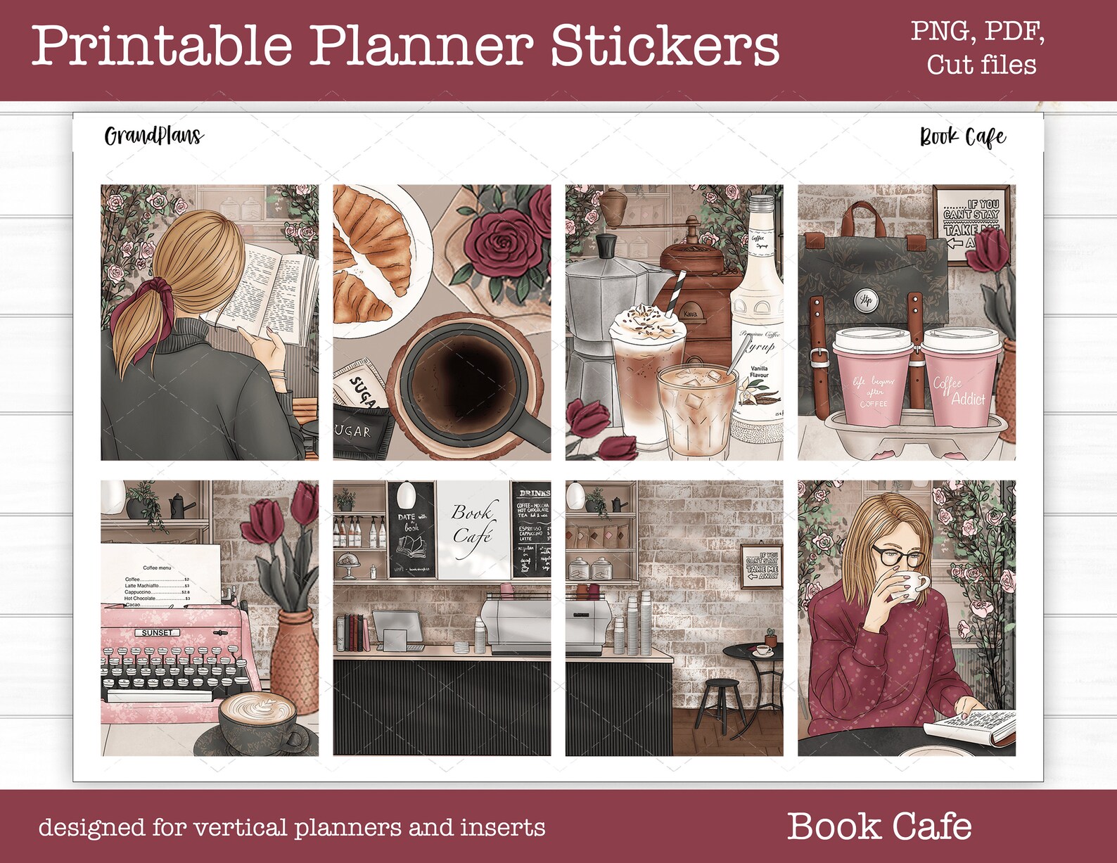 Printable Planner Stickers Weekly Sticker Kit Bookish EC - Etsy