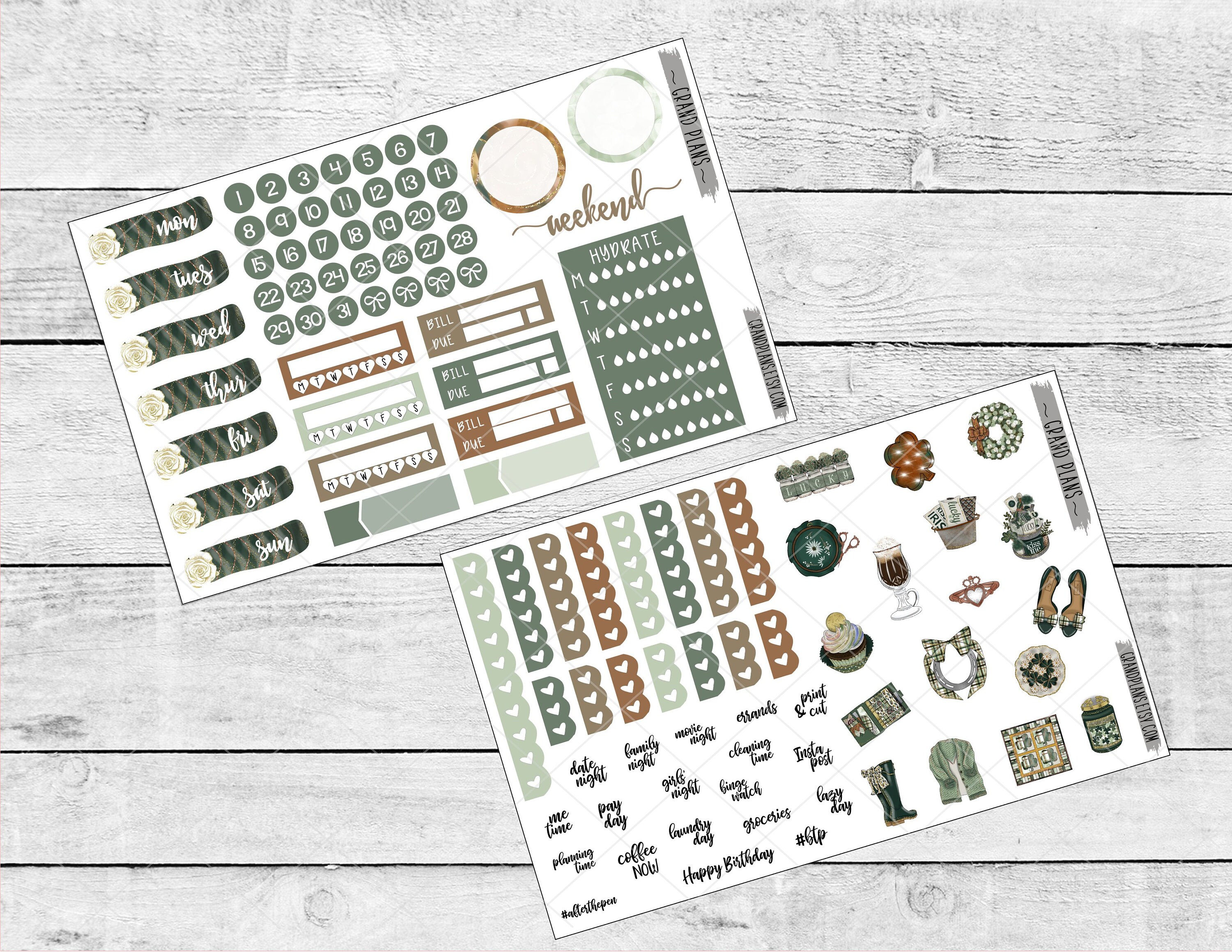 Printable Stickers Happy Planner Dashboard Layout Weekly | Etsy