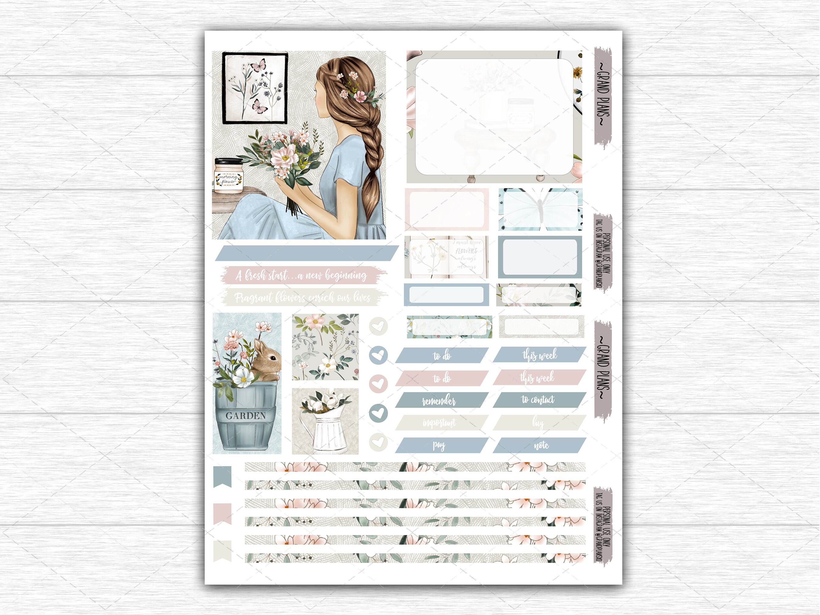 Printable Planner Stickers Weekly Sticker Kit Happy Planner - Etsy