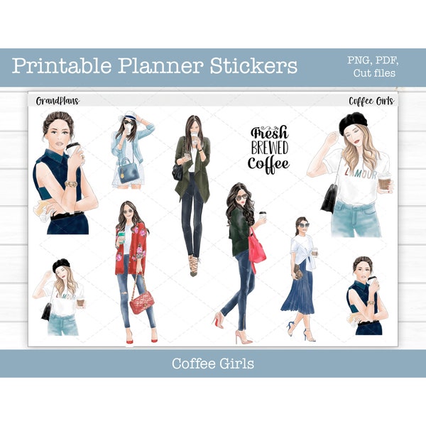 Printable Journaling Girls Stickers - Etsy