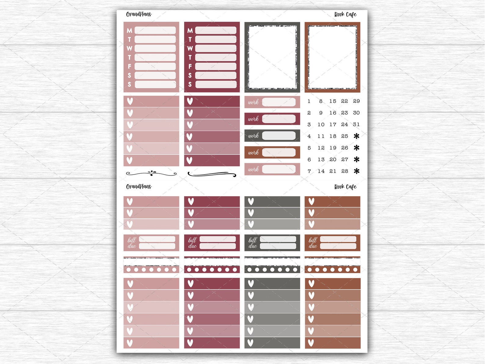 Printable Planner Stickers Weekly Sticker Kit Bookish EC - Etsy