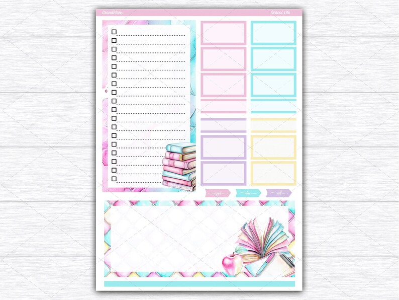 School Planner Stickers: School Life Weekly Kit for the Classic Happy ...