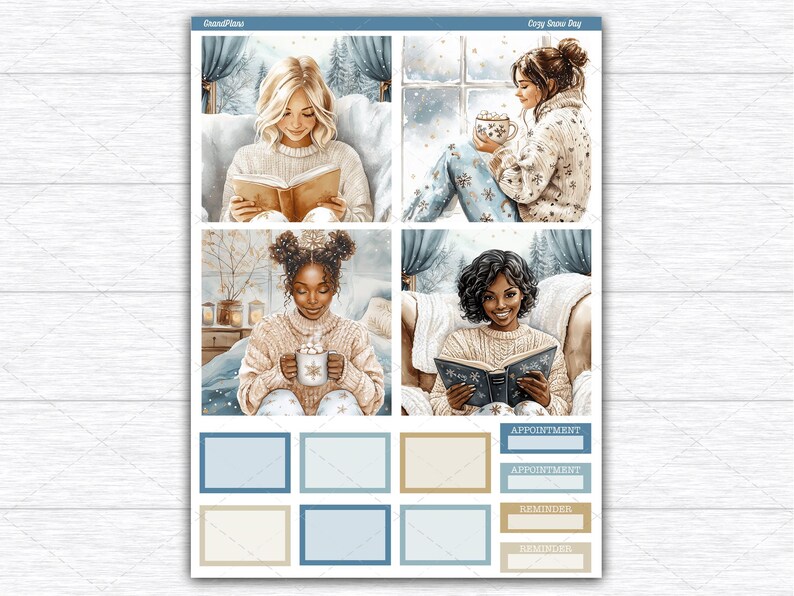 Cozy Snow Day Weekly Sticker Kit for the Classic Happy Planner ...