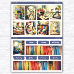 Printable Planner Stickers, School Days Weekly Sticker Kit, Erin ...