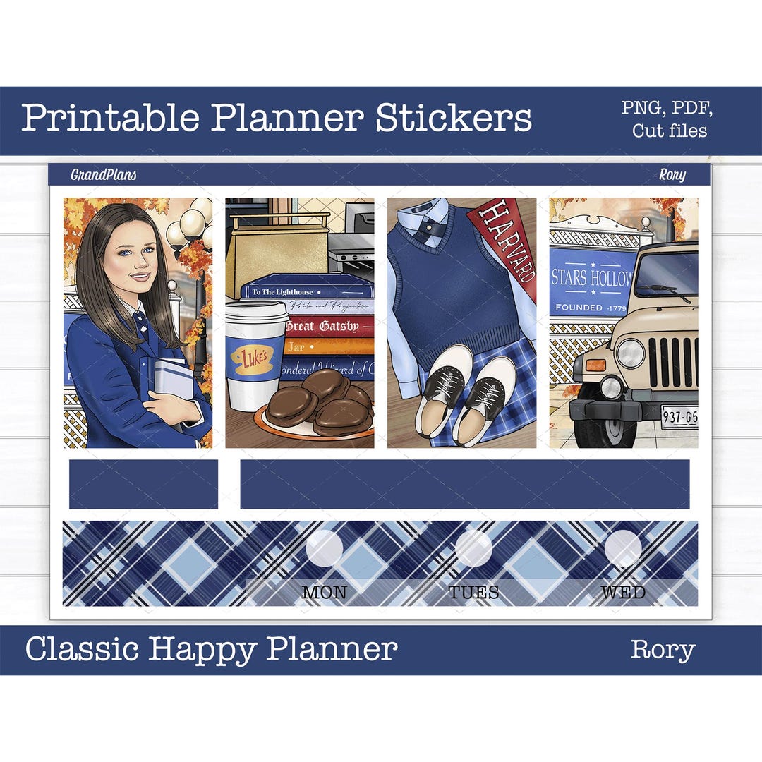 Printable Planner Stickers, Rory Weekly Sticker Kit, Happy Planner ...