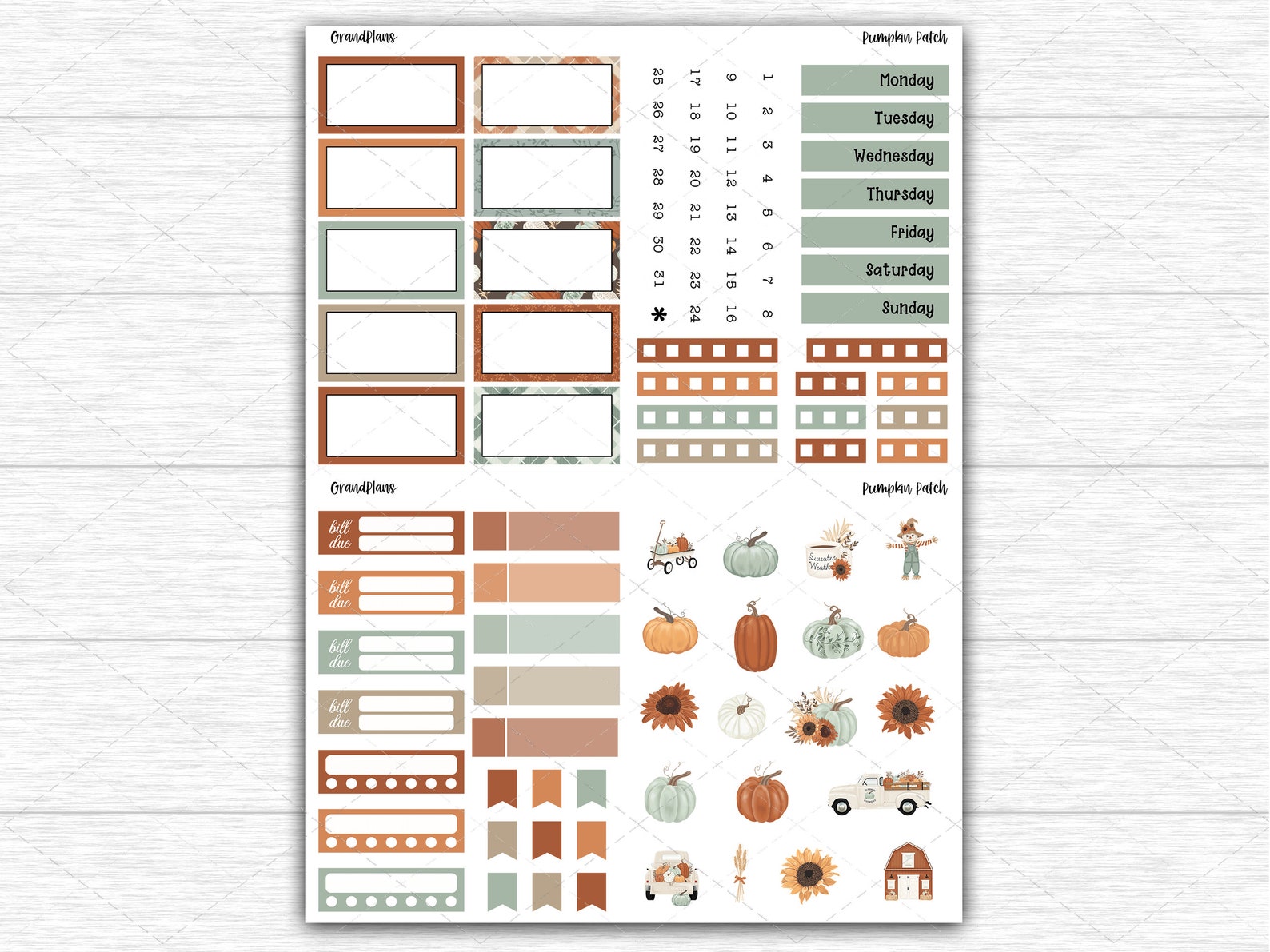 Printable Planner Stickers Weekly Sticker Kit Happy Planner - Etsy