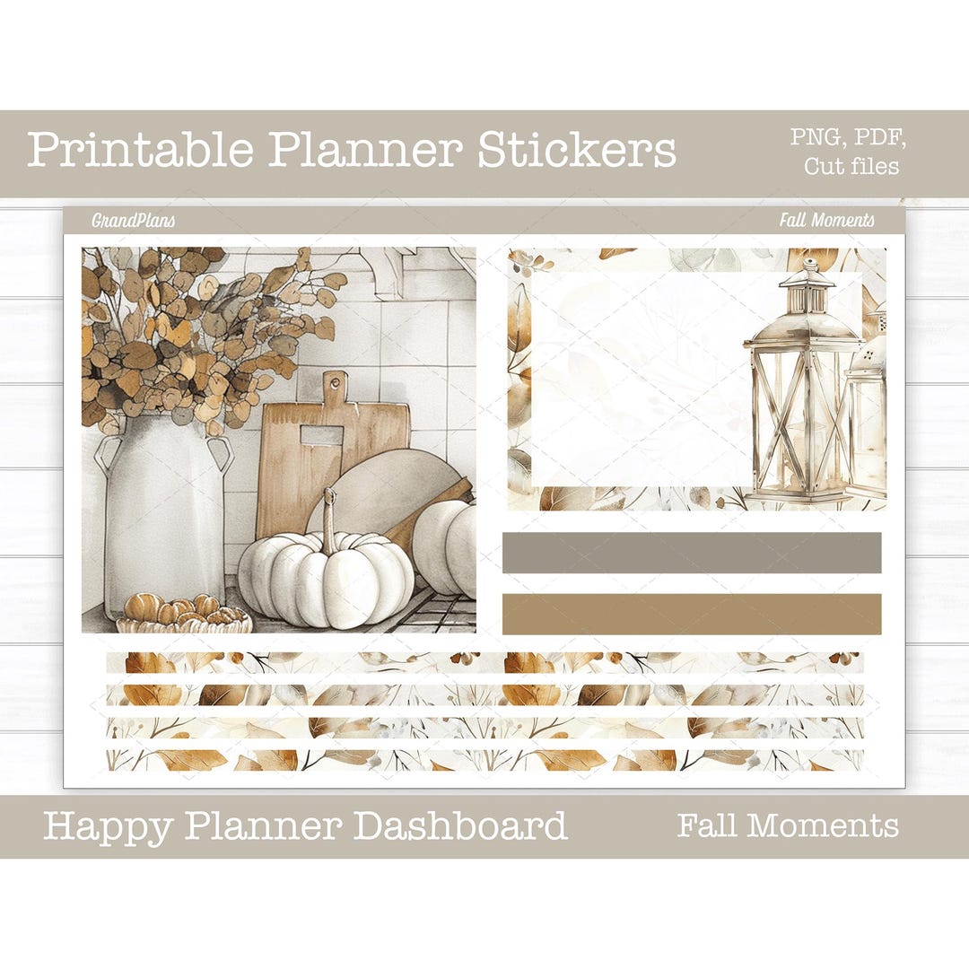 Fall Printable Planner Stickers, Weekly Sticker Kit, Fall Moments ...