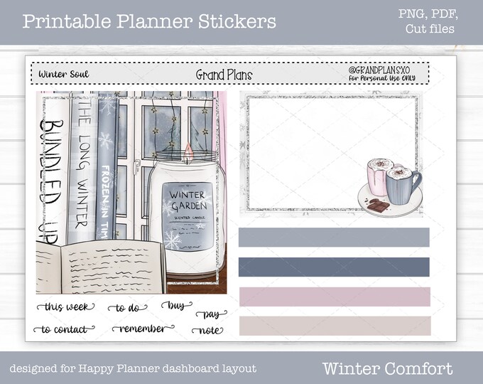 Printable Stickers | Happy Planner Dashboard Layout| Weekly Kit ...