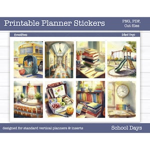 Printable Planner Stickers, School Days Weekly Sticker Kit, Erin ...