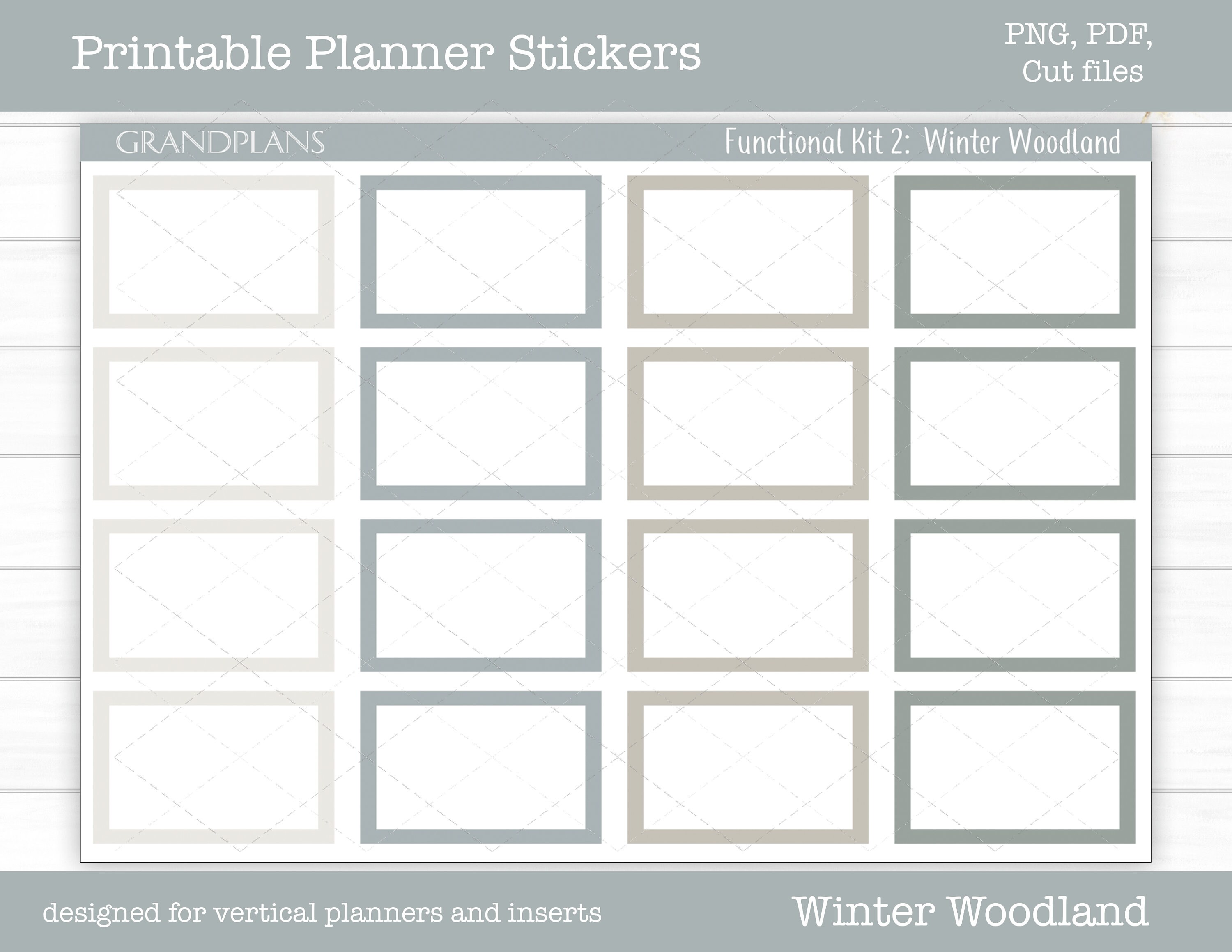 Printable Stickers Vertical Planner Weekly Functional Kit - Etsy