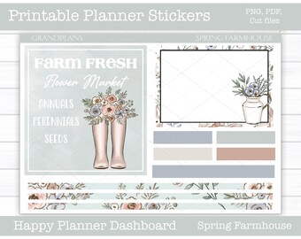 Printable Happy Planner Dashboard Layout Weekly Sticker Kit Holiday ...
