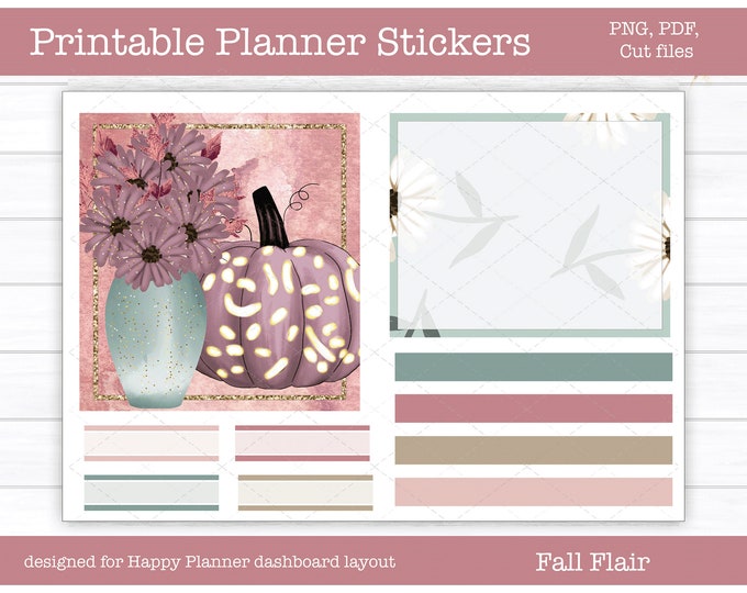 Printable Happy Planner Dashboard Layout Weekly Sticker Kit - Fall ...