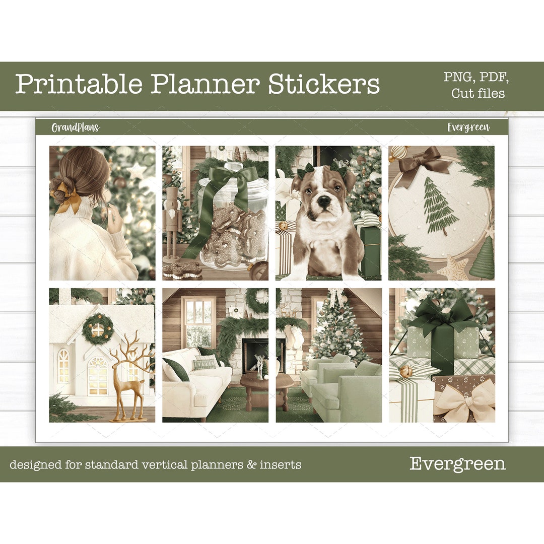 Christmas Printable Planner Stickers, Evergreen Weekly Sticker Kit ...