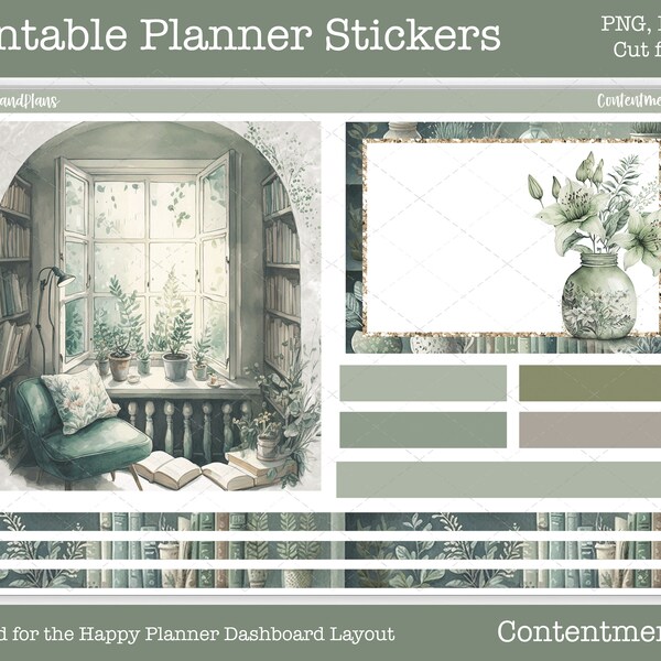 Bookish Happy Planner Dashboard Layout Stickers - Etsy