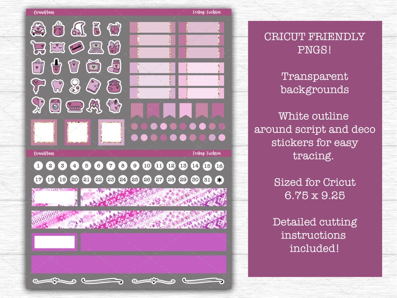 Winter Planner Stickers: Feeling Fuchsia Weekly Kit for Erin Condren ...