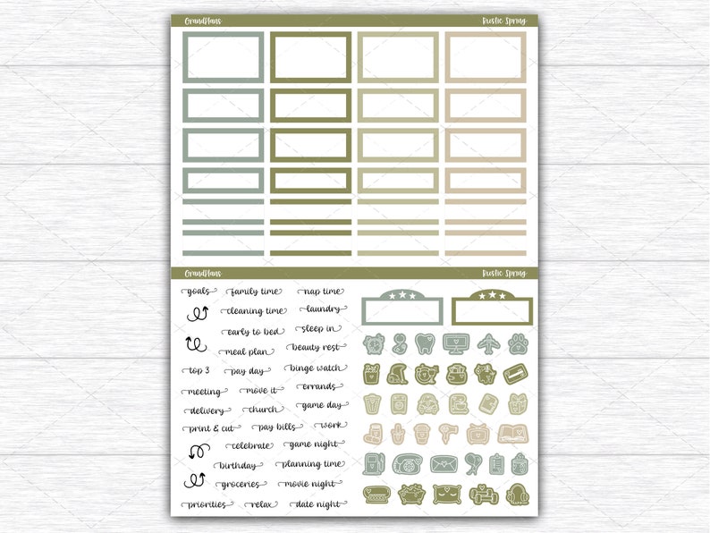 Spring Planner Stickers: Rustic Spring Weekly Kit for the Classic Happy ...