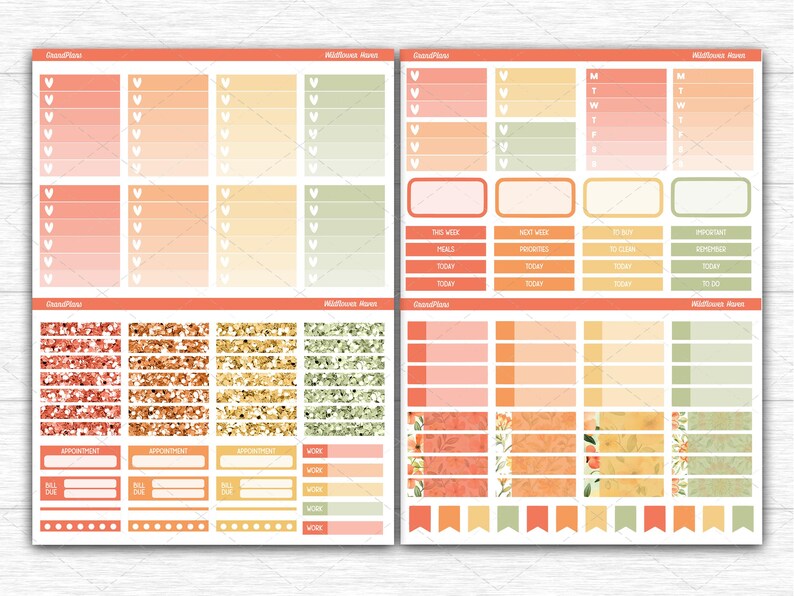 Wildflower Haven Weekly Sticker Kit for Erin Condren and Vertical ...