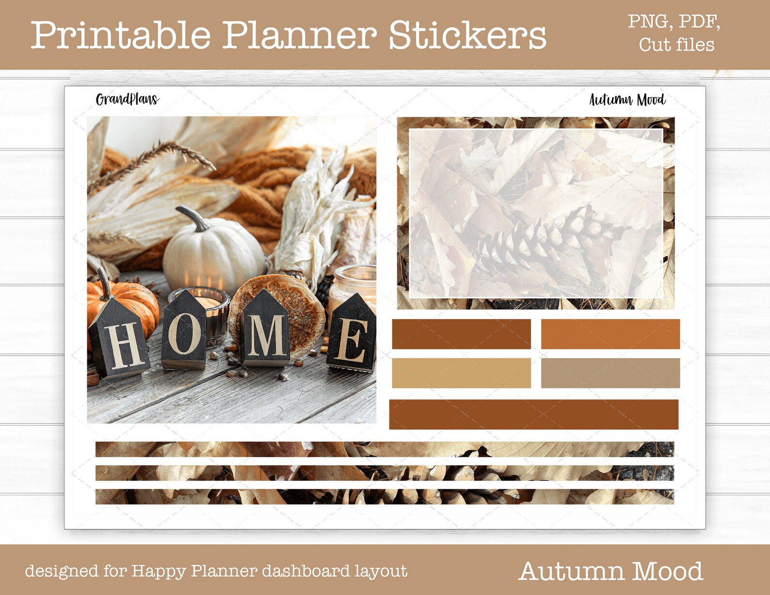 Printable Planner Stickers Weekly Sticker Kit Fall Happy - Etsy