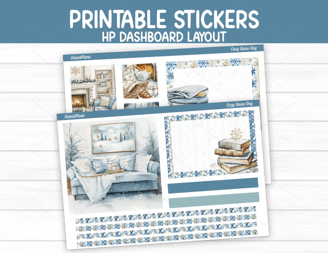 Cozy Snow Day Weekly Sticker Kit for the Classic Happy Planner ...
